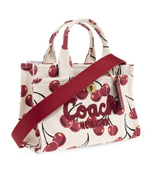 COACH Double Handle Shoulder Bag in Red | Lyst