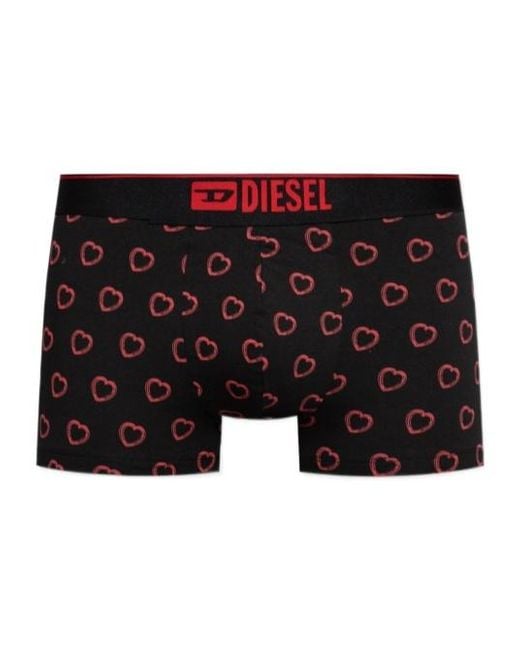 DIESEL Heart Pattern Boxer Pants in Black for Men | Lyst