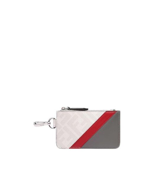 Fendi Logo Card Bag in White for Men | Lyst