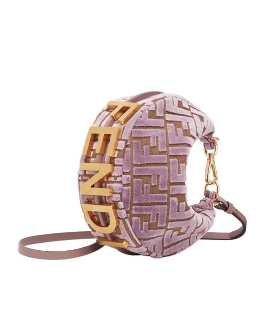 Fendi Graph Mini Shoulder Bag in Pink | Lyst