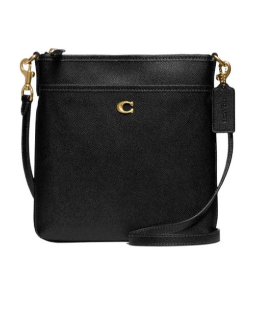 COACH Logo Zipped Bag in Black | Lyst