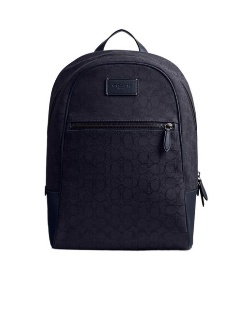 COACH Theo Monogrammed Backpack in Blue for Men | Lyst