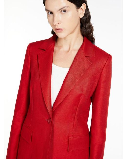 Max Mara Logo Blazer in Red | Lyst