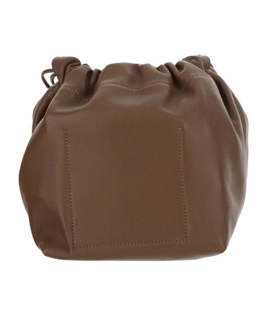 Jil Sander Dumpling Drawstring Shoulder Bag in Brown | Lyst