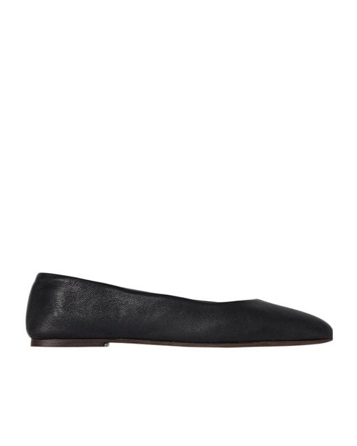 The Row Leather Ballet Flats in Black | Lyst