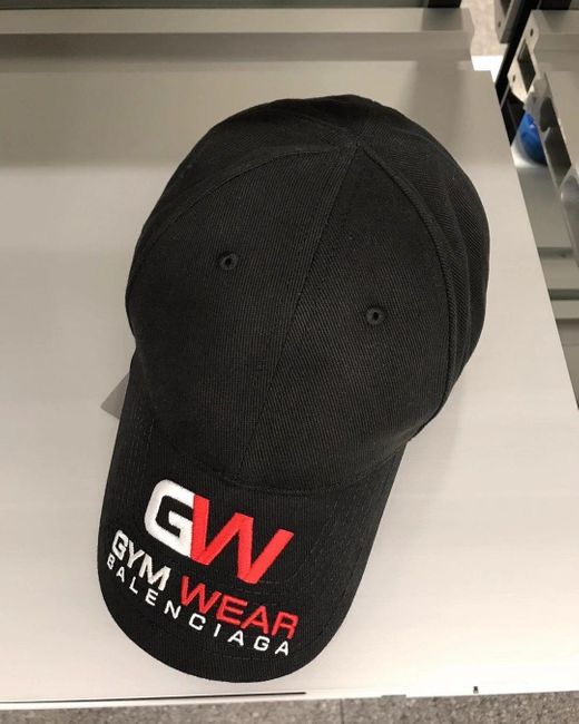Balenciaga Gym Wear Logo Baseball Cap in Black for Men | Lyst