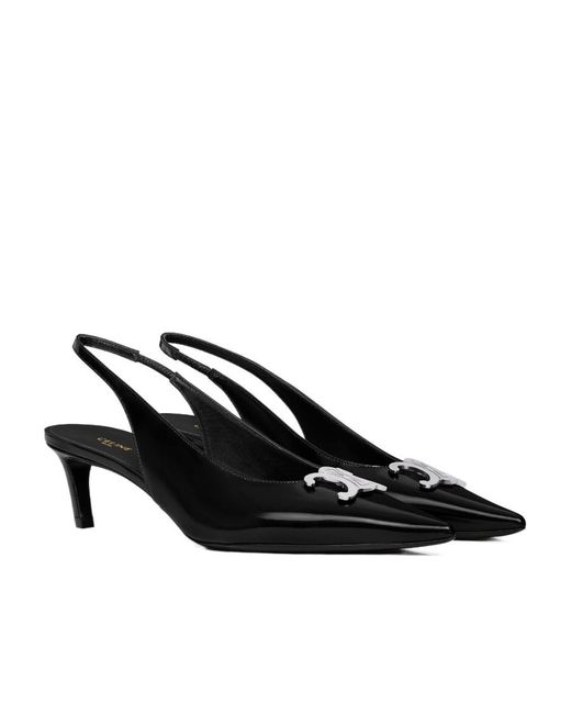 Celine Alma Triomphe Slingback in Black | Lyst