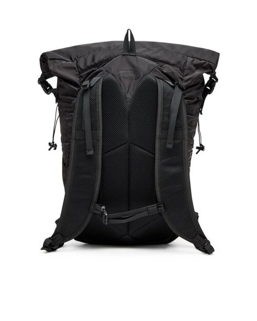 DIESEL Mesh-Panel Logo-Print Backpack in Black for Men | Lyst