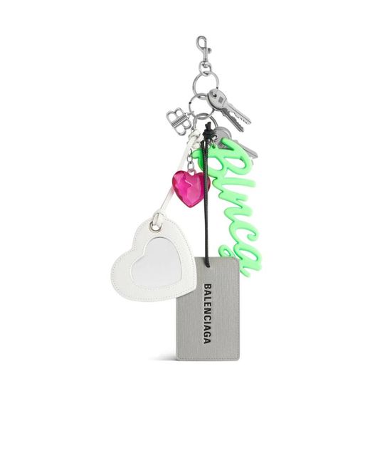 Balenciaga Aki Keychain in White | Lyst