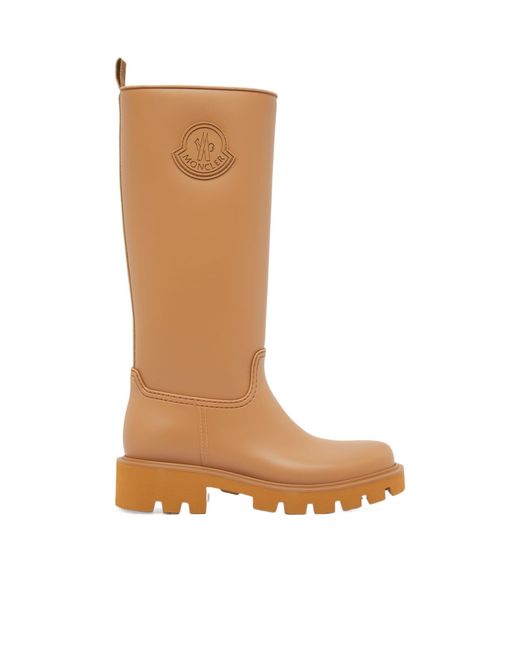 Moncler Kickstream Logo Rain Boots in Brown | Lyst