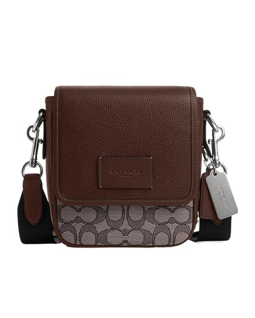 COACH Lucas's Signature Jacquard Crossbody Bag in Brown for Men | Lyst