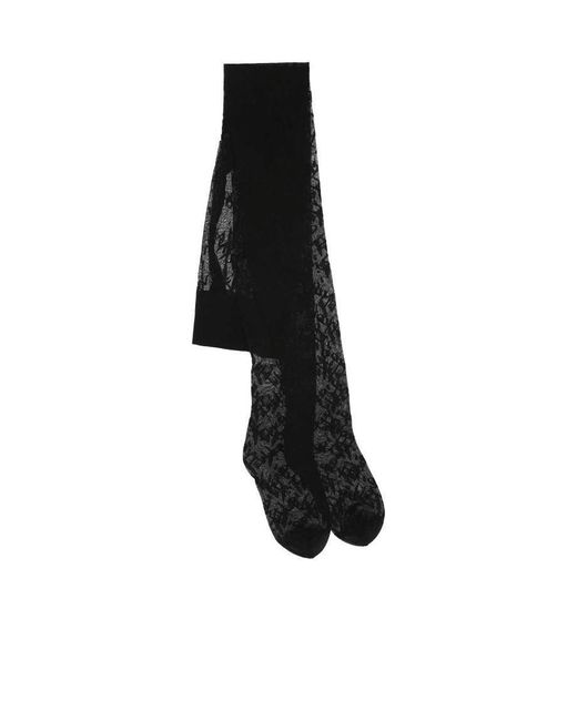 Fendi Logo-Jacquard Tights in Black | Lyst