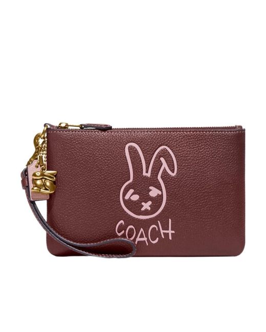 COACH Small Logo Clutch in Purple | Lyst