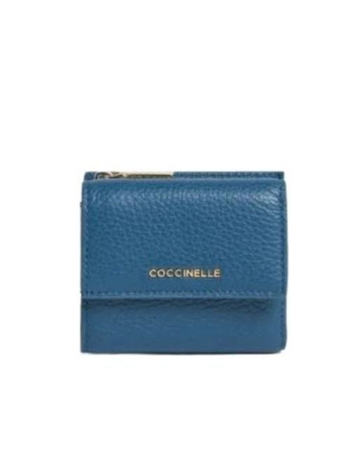 Coccinelle Logo Lettering Tri-Fold Wallet in Blue | Lyst UK