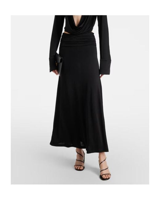AYA MUSE Freya Draped Maxi Skirt in Black | Lyst UK