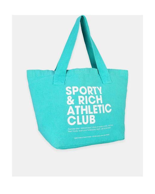 Sporty & Rich Logo Handbag in Blue | Lyst