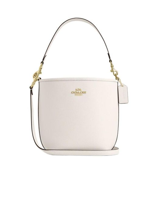 COACH Logo Pattern Shoulder Bag in White | Lyst
