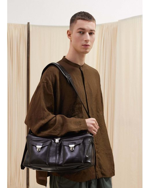 Lemaire Logo Shoulder Bag in Black for Men | Lyst