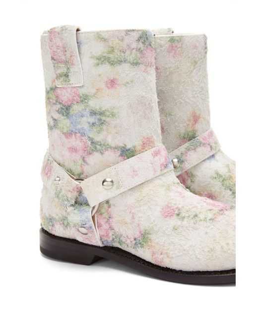 Loewe Campo Brushed Boots in White | Lyst