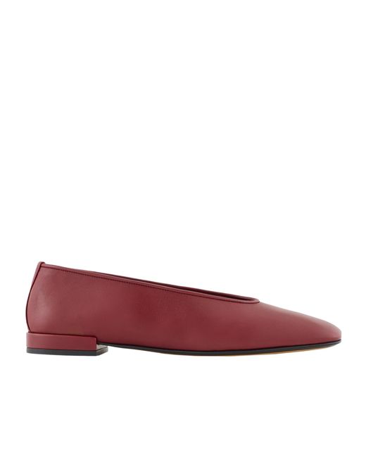 Giorgio Armani Square Toe Ballet Flats in Red | Lyst