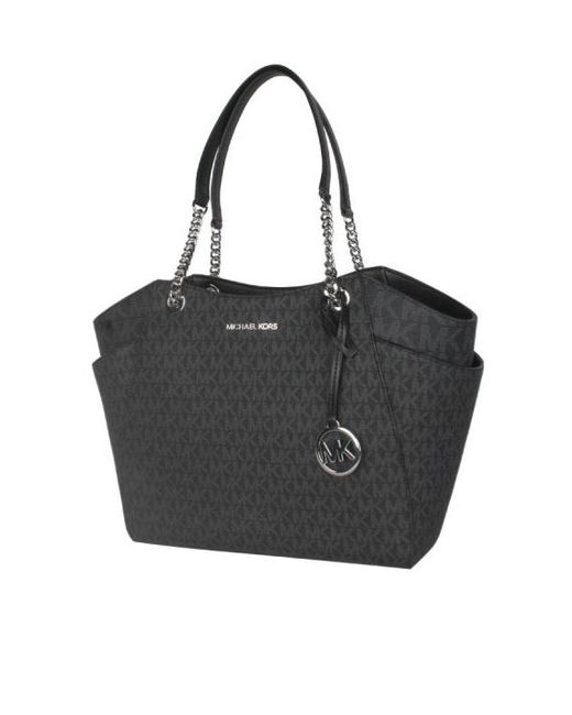 Michael Kors Logo Printed Handbag in Black | Lyst
