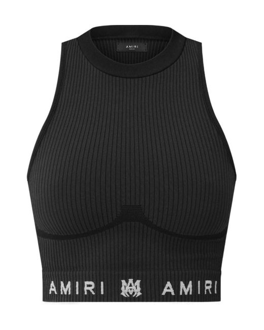 Amiri Rib Seamless Vest in Black | Lyst