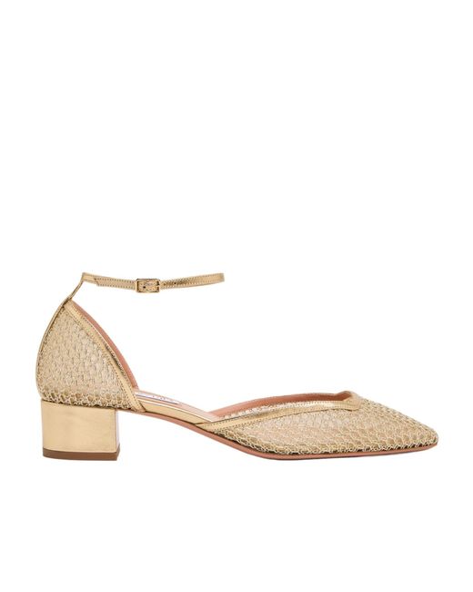 Aquazzura Square Toe High Heels in Natural | Lyst