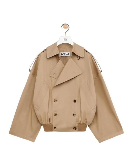 Loewe Double-Breasted Balloon Jacket in Natural | Lyst