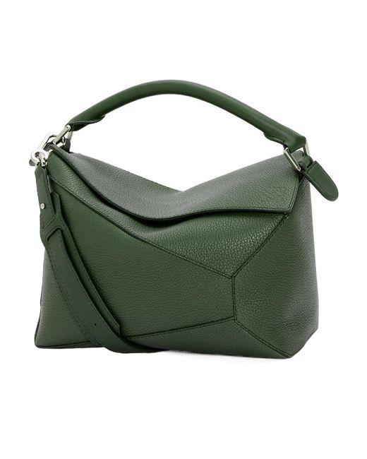 Loewe Puzzle Logo Shoulder Bag in Green for Men | Lyst