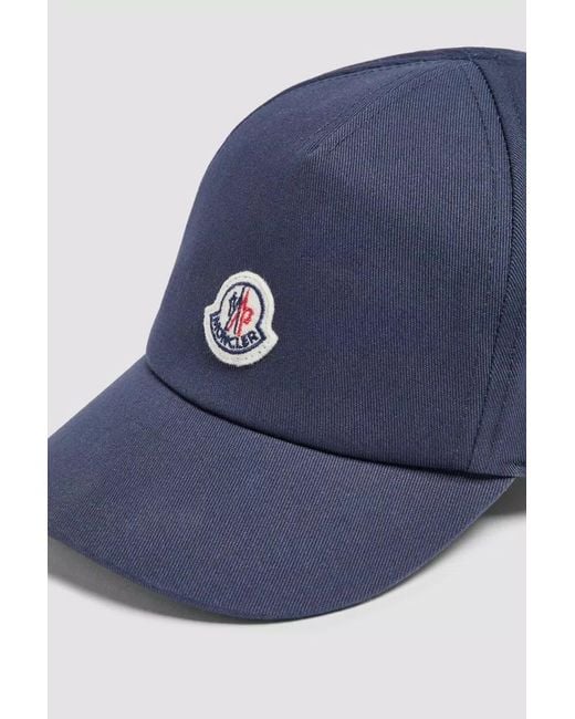 Moncler Logo Sticker Baseball Cap in Blue | Lyst