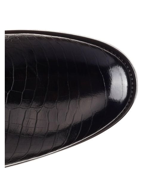 Tom Ford Alligator-Print Elasticated-Panel Ankle Boots in Black for Men ...