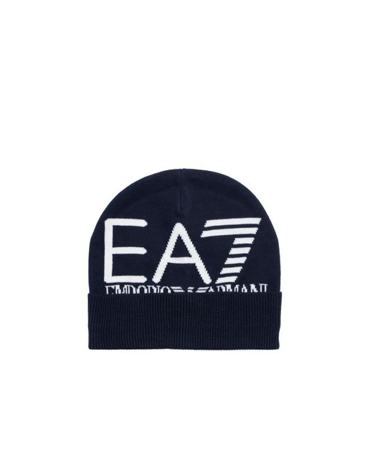 EA7 Logo Knitted Hat in Blue for Men | Lyst