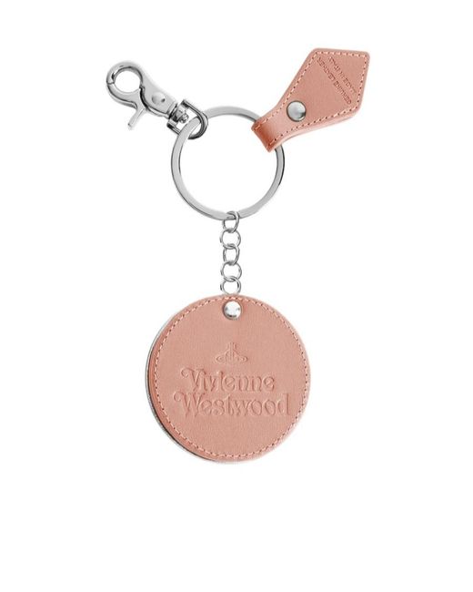 Vivienne Westwood Thin Line Orb Mirror Key Ring in White | Lyst
