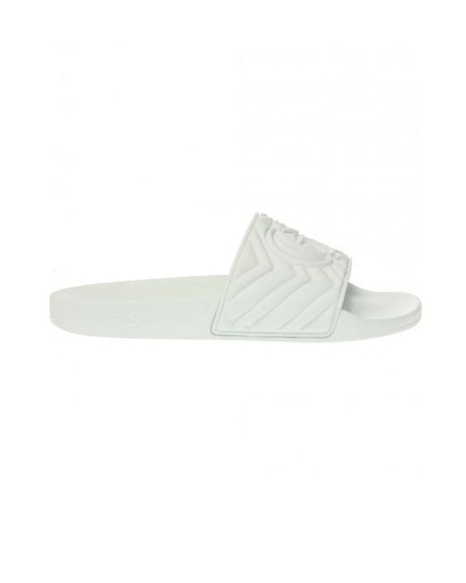 Gucci Matelassé Rubber Pool Slides in White | Lyst