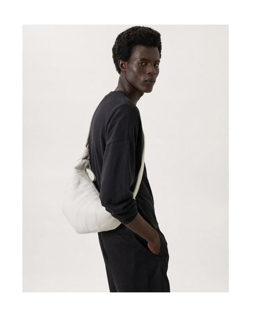 Lemaire Croissant Zip-Up Medium Crossbody Bag in White for Men | Lyst UK