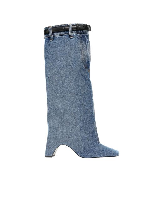 Coperni Cowboy Knee Boots in Blue | Lyst