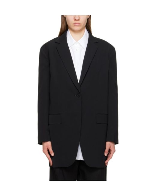 The Row Logo Wool Suit Jacket in Black | Lyst