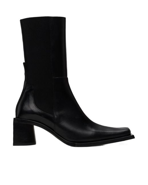 Miista Minnie Short Square Toed Boots in Black | Lyst