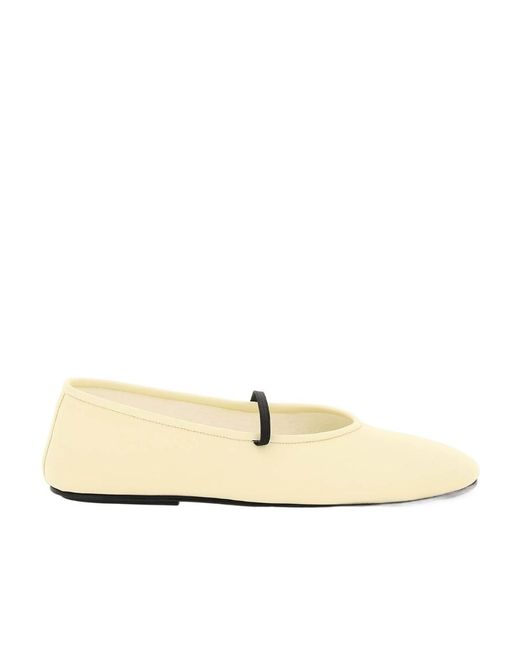 The Row Logo Flats in Natural | Lyst