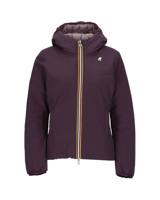 K-Way Two-Way Zipper Down Jacket in Purple | Lyst