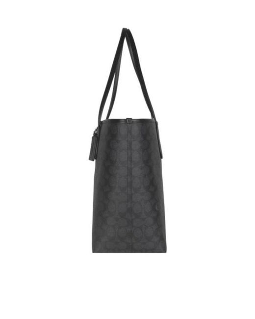 COACH Logo Printed Handbag in Black | Lyst