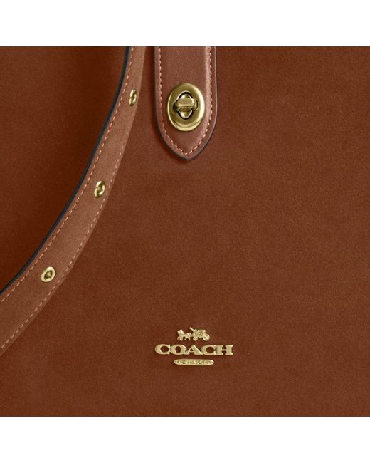 COACH Logo Shoulder Bag in Brown | Lyst