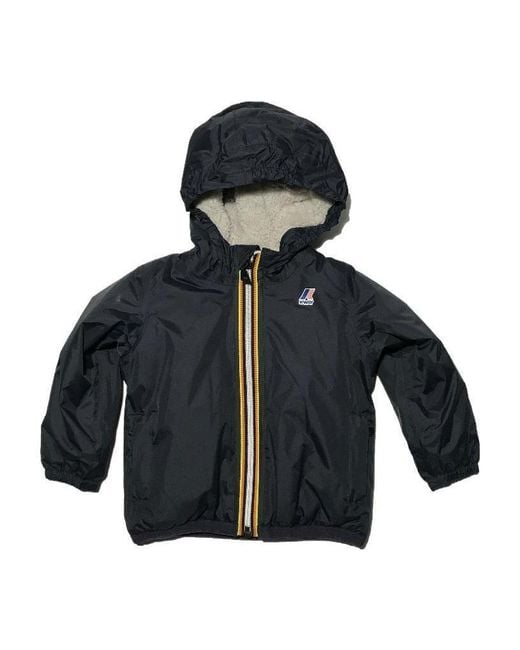 K-Way Logo Hooded Rain Jacket in Blue | Lyst