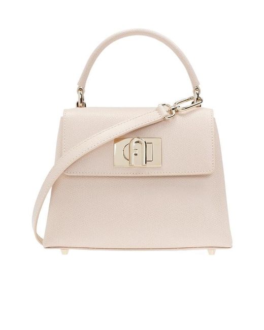 Furla Mini Top-Handle Tote Bag in Natural | Lyst