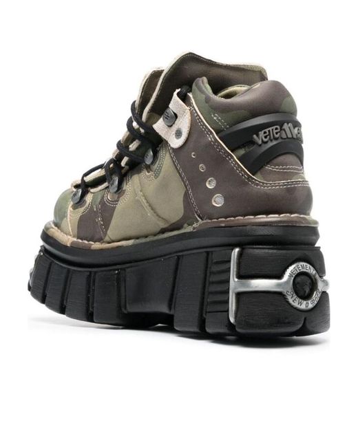 Vetements X New Rock Camo Printed Platform Sneakers in Black for Men | Lyst