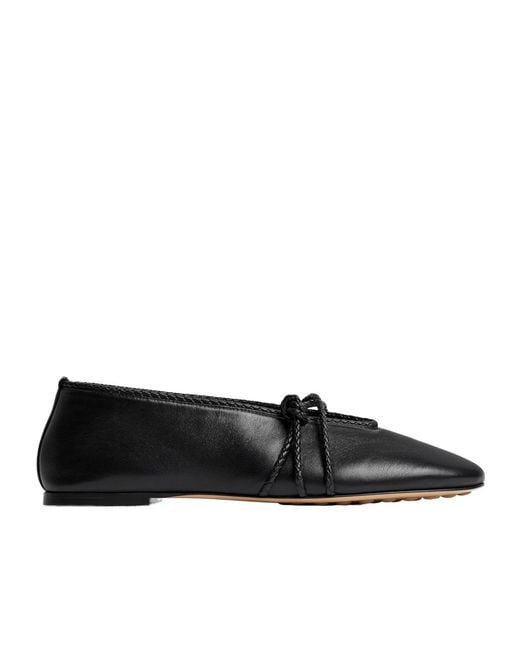 Bottega Veneta Rosa Mary-Jane Ballerina Shoes in Black | Lyst