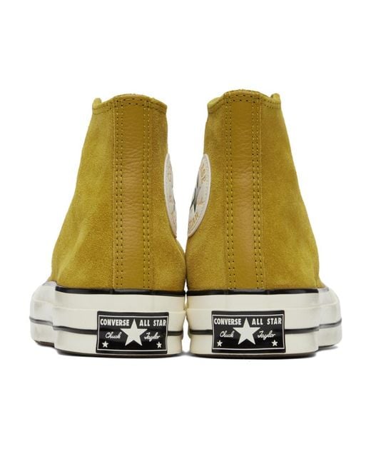 Converse Logo Sticker High-Top Skate Shoes in Yellow for Men | Lyst