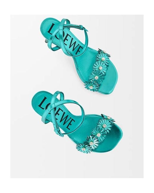 Loewe Petal Flower Sandal in Blue | Lyst