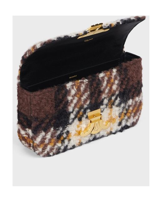 Celine Chain Shoulder Bag Triomphe in Black | Lyst