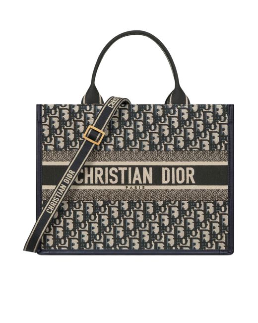 Dior Medium Book Tote Logo Handbag in Black | Lyst